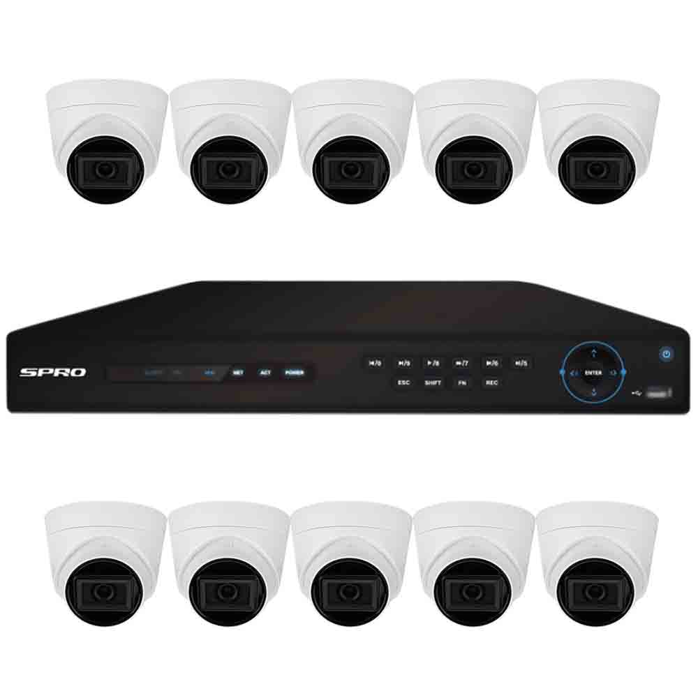 SPRO 24ch 8MP 4k HD CVI CCTV Kit with 10x Smart IR White Dome Camera ...