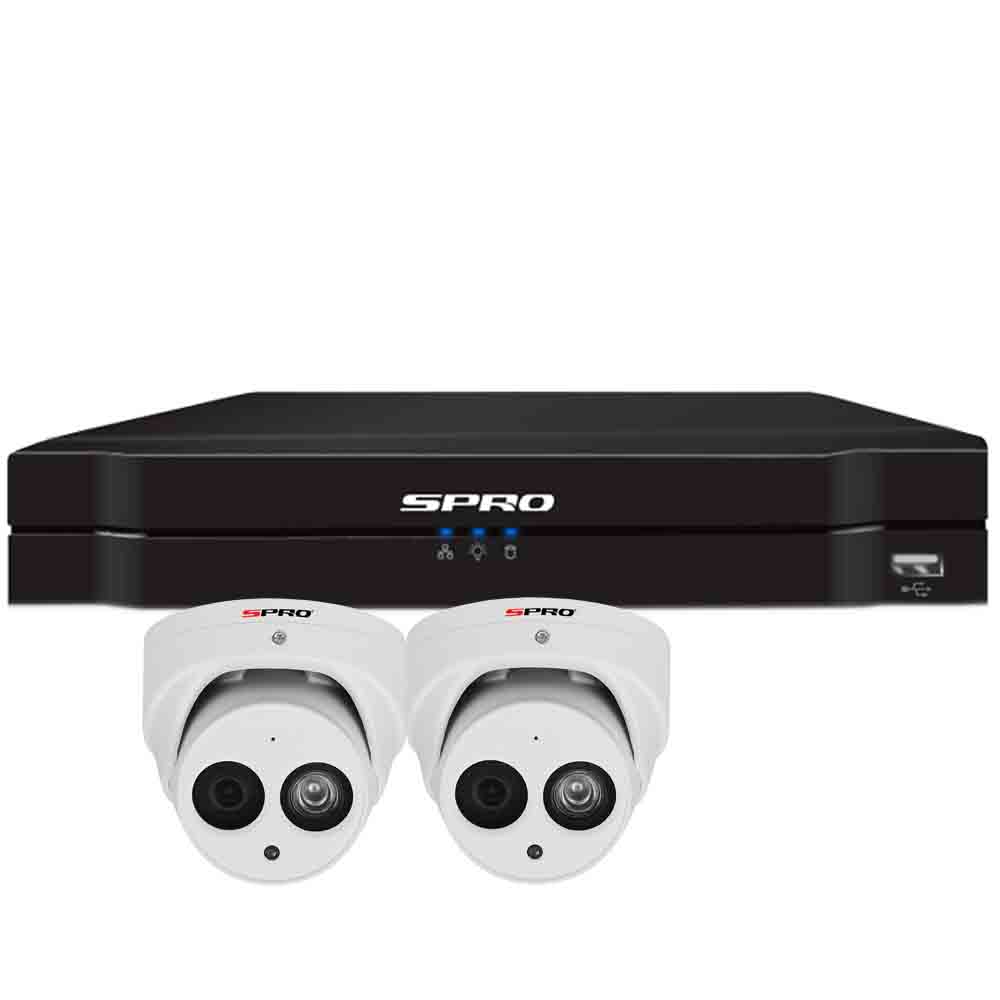 Spro 4ch 6mp Ip Cctv Kit With 2x Fixed Lens Turret White Camera With