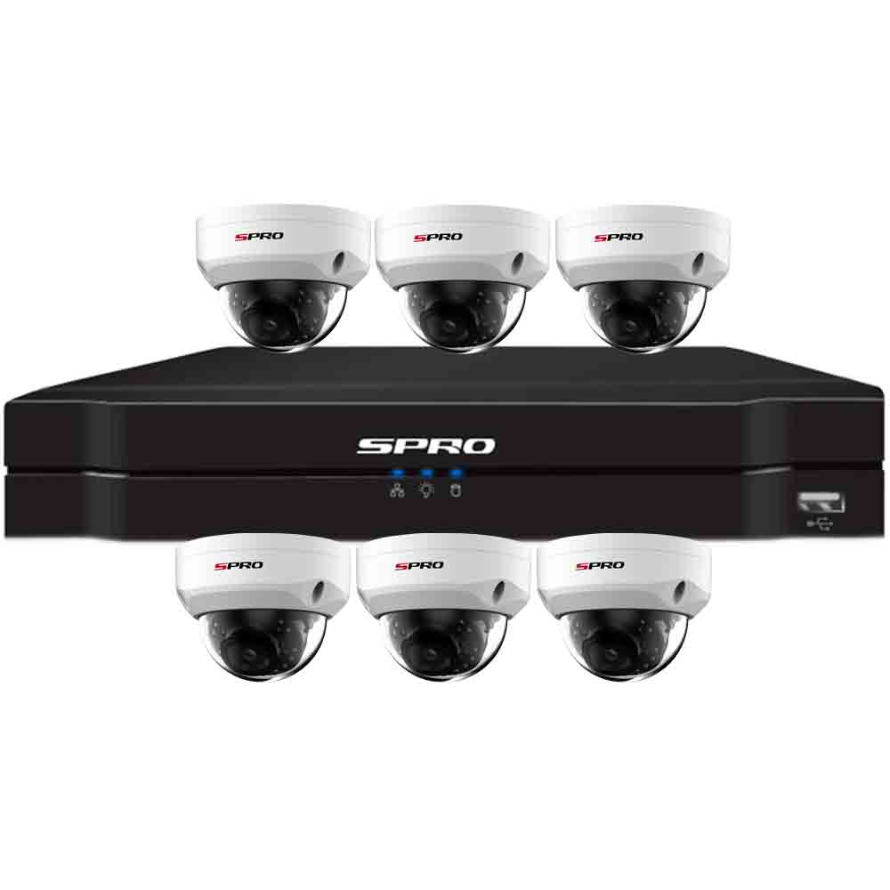 Spro 8ch 6mp Ip Cctv Kit With 6x Fixed Lens Poe Vandal Resistant White
